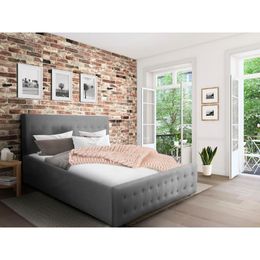 Home Affaire Polsterbett &raquo;Vaine&laquo; in 5 Breiten, auch in L&auml;nge 220 cm, incl. Roll-Lattenrost silber Samtoptik (100% Polyester) Liegefl&auml;che L&auml;nge B: 