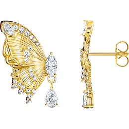 Thomas Sabo Damen Thomas Sabo Paar Ohrstecker &raquo;Butterfly Paradise Ohrstecker im Schmetterling-Design&laquo; mit Zirkonia (synth.) gold Silber 925 (recycelt)