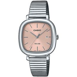 Casio Timeless Collection Unisex CASIO TIMELESS COLLECTION Quarzuhr Armbanduhr, Damenuhr, Herrenuhr, Edelstahlarmband, analog, Tag rosa Einheitsgr&ouml;&szlig;e
