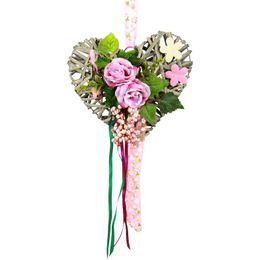 I.GE.A. Dekofigur &raquo;Herz aus Holz&laquo; rosa B/H/T: 25cm x 23cm