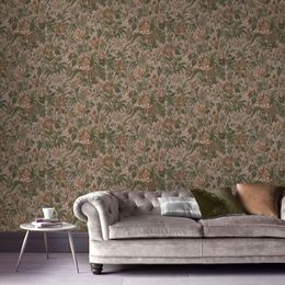 SUPERFRESCO EASY Vliestapete &raquo;Isa Blumen&laquo; gebl&uuml;mt gepr&auml;gt 10mx52cm (ca. 5m2) braun Vlies B/L: 0,52m x 10m, Rollen: 1