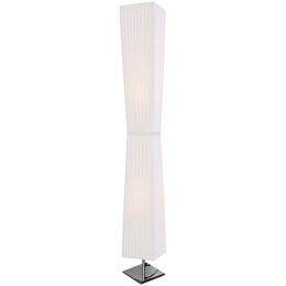 Salesfever Stehlampe &raquo;Leon&laquo; E27 1 Stk. Plissee Lampenschirm aus Latex wei&szlig; 2, &Oslash; 17cm H: 120cm, 1 Stk.