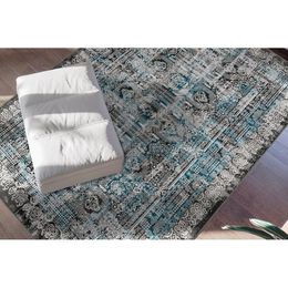 me gusta Teppich &raquo;Ariya 525&laquo; rechteckig 6 mm H&ouml;he Flachflor, gekettelt, Wohnzimmer blau Polypropylen (PP) B : 200cm 1 Stk., 6mm, L: 290cm