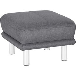 Trendmanufaktur Hocker &raquo;Cecilia II, modern und elegant, B/T 66/66cm&laquo; grau Struktur fein (100% Polyester);Microfaser Vintage (100% Polyester);Struktur 