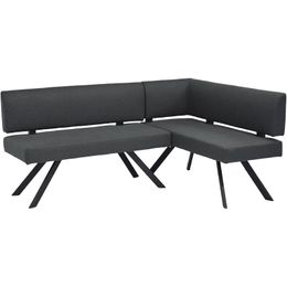 ByLiving Eckbank &raquo;TORONTO&laquo; Webstoff, bis 160 kg, Taschenfederkern, 4-Fu&szlig;gestell, 3 Sitzpl&auml;tze grau Stahl, Stoff B/H/T: 182cm x 85cm x 56cm, Webstoff, 