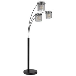 Globo LIGHTING Stehlampe &raquo;GORLEY&laquo; E27 1 Stk. Design Glasst&auml;be, Stehleuchte, Wohnzimmer, Esszimmer, Bogenlampe schwarz 3, &Oslash; 20cm H: 180cm, 1 Stk.