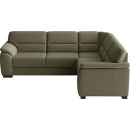Sit & More sit&more Ecksofa &raquo;Montego L-Form, B: 256 cm, gro&szlig;e Stoffauswahl, Komfort Sitzh&ouml;he 46cm&laquo; wahlweise mit Schlaffunktion und Schubkasten gr&uuml;n 100% 