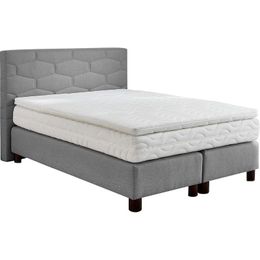Westfalia Schlafkomfort Boxspringbett wahlweise mit Topper grau Bezug: 80% Baumwolle/20% Polyester Feinstruktur Kaltschaum-Topper, Liegefl&auml;che B/L: 140cm x 200cm, Gewicht bis
