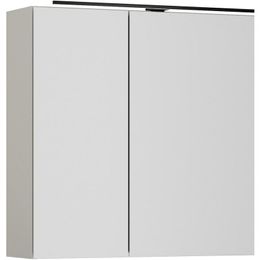 Nobilia Spiegelschrank &raquo;Prina&laquo; inkl. Beleuchtung mit Dimmerfunktion Steingrau, B/H/T: 80cm x 72cm x 72cm, T&uuml;ren: 2 Stk.
