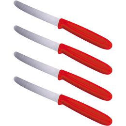 GSD HAUSHALTSGER&Auml;TE Tafelmesser mit Wellenschliff rot Stahl 4 Stk.