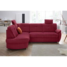 Sit & More sit&more Ecksofa &raquo;Sonoma L-Form&laquo; wahlweise mit Schlaffunktion und Bettkasten rot Kunstleder SOFTLUX ;Luxus-Microfaser ALTARA NUBUCK (100% Polyester);