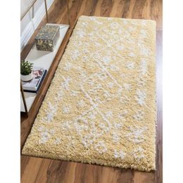 MyFlair Hochflor-L&auml;ufer &raquo;Temara Shag, LAGERR&Auml;UMUNG&laquo; rechteckig 51 mm H&ouml;he Teppich-L&auml;ufer, gewebt, Scandi Design, ideal im Flur & Schlafzimmer gelb 