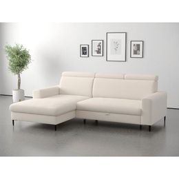 Trends by HG Ecksofa &raquo;Nizza, L-Form, B: 250cm&laquo; mit Schlaffunktion und Bettkasten wei&szlig; 92% Polyester;8% Nylon B/H/T: 250cm x 104cm x 166cm, Struktur, 