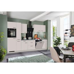 Wiho-K&uuml;chen wiho K&uuml;chen K&uuml;che &raquo;Nisos&laquo; Soft-Close, 310 cm, Backofen matt schwarz, Teleskopauszug beige B/H/T: 310cm x 60cm
