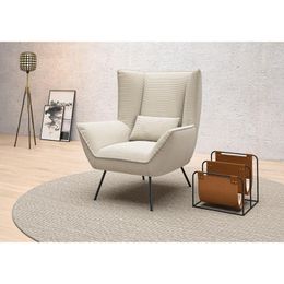 Home Affaire Sessel &raquo;Kilrea Relaxsessel, Ohrensessel&laquo; Extra hohe R&uuml;ckenlehne beige 88% Polyester, 12% Polyacryl Cord, B/H/T: 90cm x 112cm x 94cm