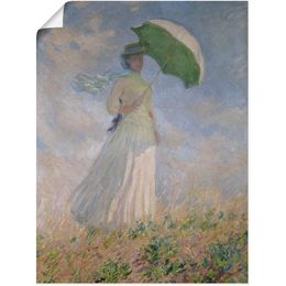 Artland Poster &raquo;Frau mit Sonnenschirm, Susanne Hosched&eacute;&laquo; Frau 1 Stk. tlg. ohne Rahmen blau B/H/T: 45cm x 60cm, Poster Frau Hochformat, 1 Stk.