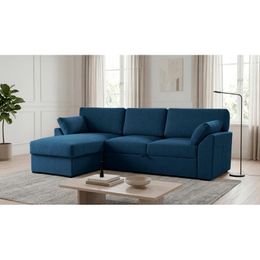 OTTO home Ecksofa &raquo;Citry&laquo; Breite 246 cm, Chenille, Bettfunktion, Bettkasten, L-Form blau 100% polyester B/H/T: 246cm x 88cm x 156cm, Chenille, 