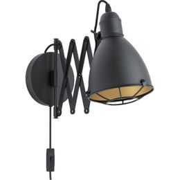 Eglo Wandleuchte &raquo;TREBURLEY Wandlampe, E27, IP20, Stahl, Vintage, Wohnzimmerlampe, Lampe&laquo; E27 Wand-/Deckenleuchte, L15,5 x B65 x H20 cm, schwarz, gold