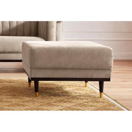 Home Affaire Hocker &raquo;Chamby&laquo; mit Holzrahmen unten beige Luxus-Microfaser Lederoptik (100% Polyester);Samtoptik (100% Polyester) B/H/T: 70cm x 46cm x 