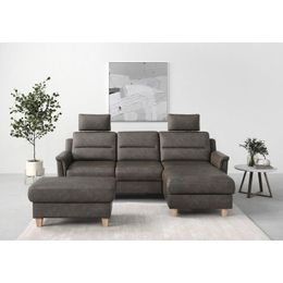 Sit & More sit&more Ecksofa &raquo;Far&ouml; L-Form&laquo; inklusive Federkern, wahlweise mit Schlaffunktion und Bettkasten braun B/H/T: 234cm x 90cm x 168cm, Microfaser, 