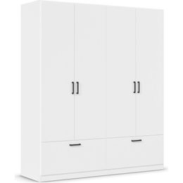 Rauch Dreht&uuml;renschrank &raquo;Kleiderschrank Schrank Garderobe W&auml;scheschrank BARI&laquo; mit Schubk&auml;sten und modernem Griff in Graumetallic MADE IN GERMANY wei&szlig; 