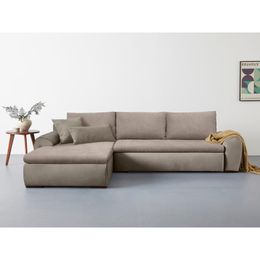 Home Affaire Ecksofa &raquo;Win L-Form, B: 285 cm - OTTO. Verl&auml;ssliche Qualit&auml;t.&laquo; 2 Zierkissen, optional Schlaffunktion & Bettkasten grau B/H/T: 285cm x 