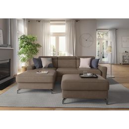 Sit & More sit&more Ecksofa &raquo;Scarlett L-Form&laquo; inklusive Kopfteilverstellung, optional Schlaffunktion & Bettkasten grau B/H/T: 258cm x 172cm, Luxus-Microfaser, 