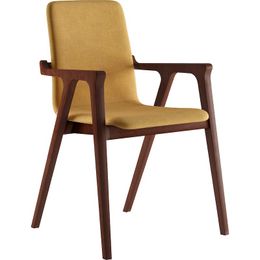 Home Affaire Armlehnstuhl &raquo;AXA&laquo; (Set) 1 Stk. gelb Polyester B/H/T: 58cm x 88cm x 57cm, 1 Stk., Microfaser Veloursoptik