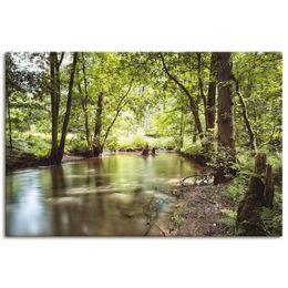 Artland Leinwandbild &raquo;Spessart II&laquo; Wald 1 Stk. tlg. auf Holzrahmen gespannt gr&uuml;n Leinwand B/H/T: 120cm x 80cm, Leinwandbild Wald Querformat, 1 Stk.