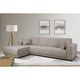 OTTO home Ecksofa &raquo;LEMPS wahlweise Recamiere links oder rechts L-Form&laquo; incl. Zierkissen, Stellma&szlig;e 297x162 cm beige 100% Polyester B/H/T: 297cm x 85cm