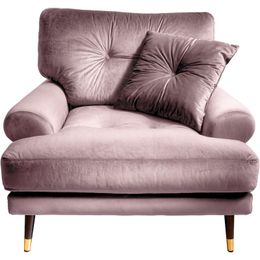 Trends by HG Loungesessel &raquo;TOKIO&laquo; in Microfaser mit hochwertigem Holz/Metallfu&szlig; lila 100% Polyester Microfaser, B/H/T: 100cm x 88cm x 100cm