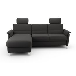 Sit & More sit&more Ecksofa &raquo;Palmera L-Form, B: 244 cm&laquo; optional Schlaffunktion & Bettkasten, Federkern grau 100% Polyester B/H/T: 244cm x 89cm x 163cm, Struktur