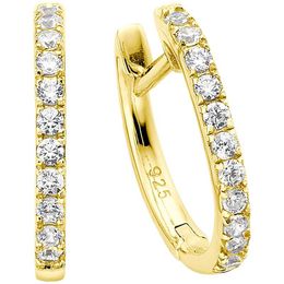 Aniston Jewelry & Watches Damen Aniston JEWELRY & WATCHES Paar Creolen &raquo;Schmuck Geschenk Ohrschmuck Ohrringe&laquo; mit Zirkonia (synth.) gold 16mm, Silber 