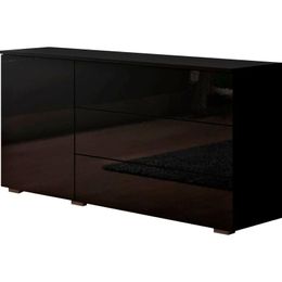 OTTO home Sideboard &raquo;PARIS&laquo; 1 Stk. tlg. Moderne 110cm breite grifflose Kommode, vielseitig einsetzbar schwarz B/H/T: 111cm x 68cm x 39cm, 3 Stk., 1 