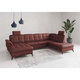 Sit & More sit&more Wohnlandschaft &raquo;Zora&laquo; B/H/T: 212cm, NaturLEDER Stoff,mega-Recamiere links, ohne Bett,ohne Bettkasten