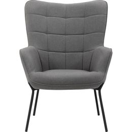 OTTO home Loungesessel &raquo;Luukas, Ohrensessel mit Metallbeinen,&laquo; 1 Stk. tlg. Stoff recyceltes Polyester, Sitz und R&uuml;cken gepolstert, Sitzh&ouml;he 46 cm 