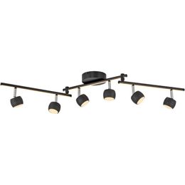 JUST LIGHT LED Deckenleuchte &raquo;JARIK&laquo; LED-Board 1 Stk. Warmwei&szlig; Serienschalter: Alles / Spots / Profile, getrennt schaltbar schwarz 7, H: 16cm, 1 Stk.