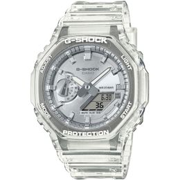 Casio G-Shock Herren Casio G-SHOCK Chronograph Quarzuhr,Armbanduhr,Herrenuhr, digital,bis 20bar wasserd. Resinarmband transparent Einheitsgr&ouml;&szlig;e