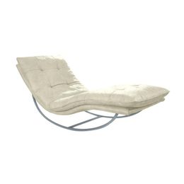 W.Schillig Relaxliege &raquo;daily dreams&laquo; in Waffelkissen-Optik, Schaukelgestell silber matt, in 2 Breiten beige Stoff S37 (100% Polyester) B/H/T: 75cm x 