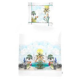 Apelt Bettw&auml;sche &raquo;Miami&laquo; Stadt unter Palmen bunt Satin (Bio-Baumwolle), Obermaterial: 100% Baumwolle B/L: 135cm x 200cm, 1 Stk., 1 Stk., Satin (Bio-