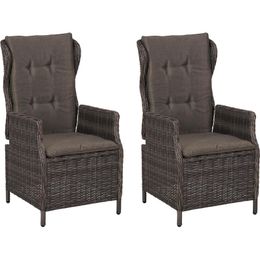 Merxx Gartensessel &raquo;Saviano&laquo; Set, 2 Stk. tlg. hohe R&uuml;ckenlehne braun Bezug: 100% Polyester. F&uuml;llung: 100% Polyurethan B/H/T: 59cm x 108cm x 69,5cm