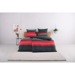 OTTO home Bettw&auml;sche &raquo;Circle&laquo; 2 Stk. Bettw&auml;sche aus Baumwolle mit Streifen-Design, moderne Bettw&auml;sche Polycotton, Obermaterial: 60% Baumwolle, 40% 