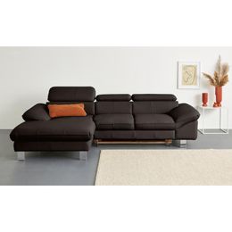 COTTA Ecksofa &raquo;Driver L-Form, B: 268 cm&laquo; Kopfteilverstellung, optional Schlaffunktion & Bettkasten braun LEDER BEEFY (ein abgedecktes Spalt-Rindsleder