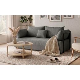 Collection AB Schlafsofa &raquo;Maria, B: 191 cm, Liegefl. 143x190 cm&laquo; Schlaffunktion,Bettkasten,Bonnelfederkern,Moderne Armlehnen aus Metall grau 100%