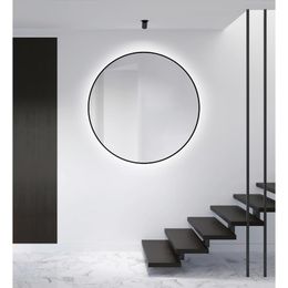 Talos LED-Lichtspiegel rund, mit indirekter LED Beleuchtung in schwarz matt &Oslash; 100 cm schwarz &Oslash; 120cm