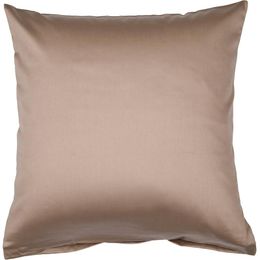Janine Kissenbezug &raquo;Colors Mako Satin&laquo; mit Rei&szlig;verschluss, uni Kissenh&uuml;lle, feinf&auml;dig, 100% Baumwolle grau Mako-Satin, Obermaterial: 100% Baumwolle B/L: 50cm