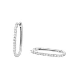 Tom Tailor Damen Tom Tailor Paar Creolen &raquo;Schmuck Geschenk Silber 925&laquo; mit Zirkonia (synth.) 23mm, Silber 925 (Sterlingsilber)