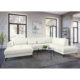Sit & More sit&more Wohnlandschaft &raquo;Bendigo U-Form&laquo; inklusive Sitztiefenverstellung, Bodenfreiheit 12 cm, in 2 Fu&szlig;farben wei&szlig; B/H/T: 332cm x 84cm x 226cm, 