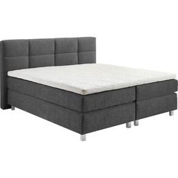 Westfalia Schlafkomfort Boxspringbett wahlweise mit Kaltschaum-Topper grau Bezug: 100% Polyester;Polsterung: 100% Polyester Microvelours Mit Kaltschaum-Topper, Liegefl&auml;che B/