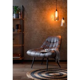 Salesfever Relaxsessel &raquo;Komfortabler Sessel zum Entspannen&laquo; XXL-Sitzfl&auml;che mit &uuml;ppiger Steppung braun Kunstleder (100% Polyurethan), Metall Kunstleder